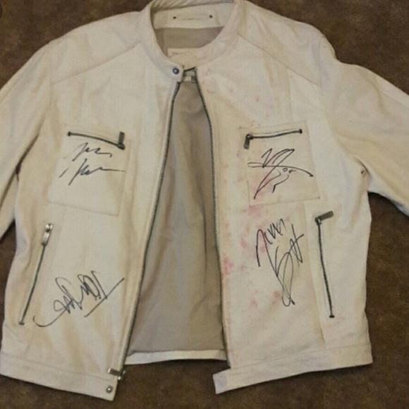 Jackets & Coats | All 4 Members Of Motley Crue Signed Leather Jacket ...